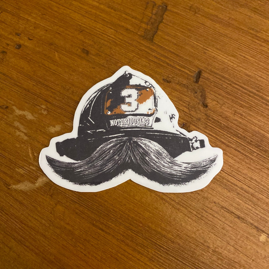 Big Helmet Mustache Sticker - Etsy