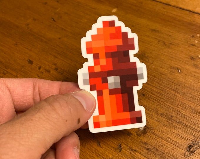 8-bit Fire Hydrant Vinyl Sticker - Etsy