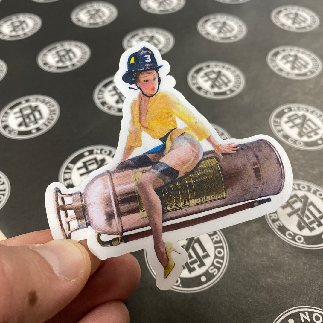 Extinguisher Pinup Sticker - Etsy