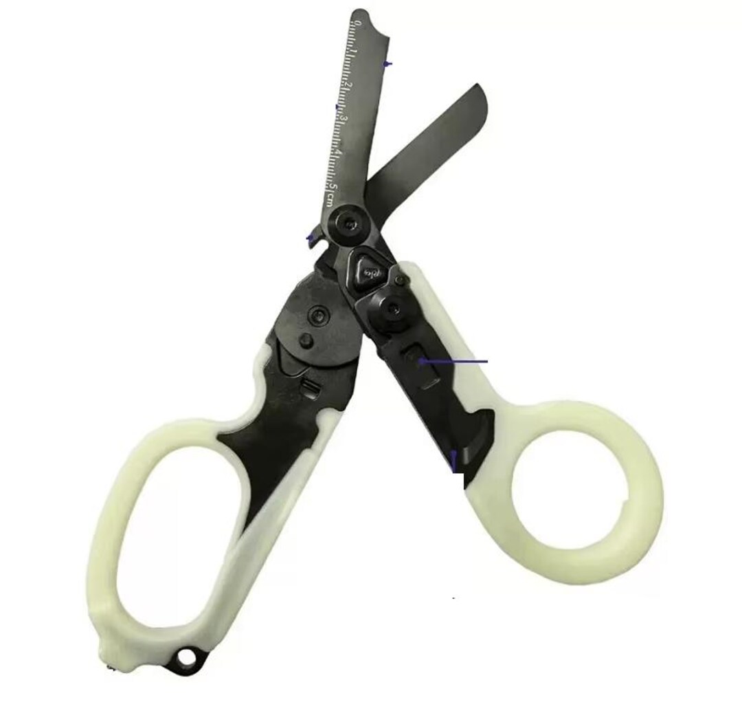 Folding Trauma Shears Black - Personalized - 6 in 1 Tool, Stainless ...