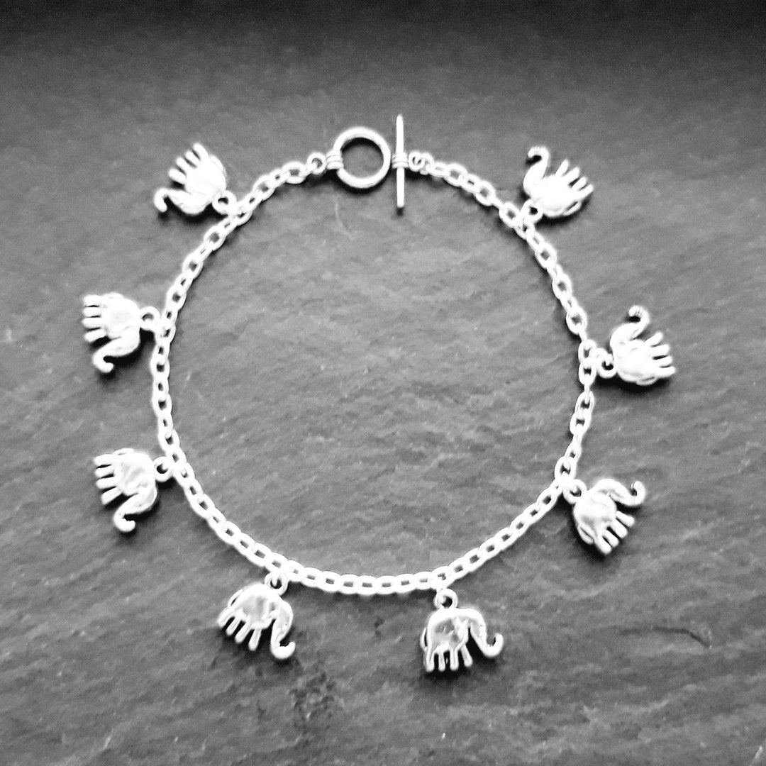 Elephant Ankle Bracelet~ the Road to Mandalay ~ Silver Elephant Charm ...