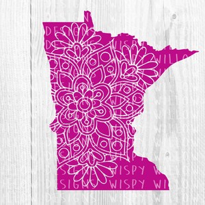 Minnesota Floral Mandala SVG, DXF Pdf Png Digital Download File, MN Svg ...