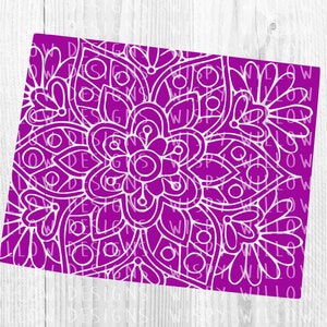 Wyoming Floral Mandala SVG, DXF Pdf Png Digital Download File, WY Svg ...