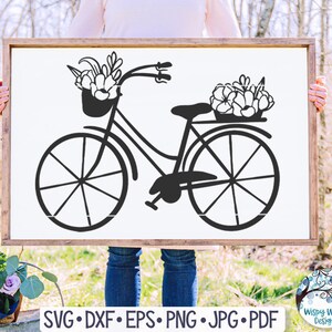 Floral Bicycle SVG, Bike Svg, Bike With Flowers, Bicycle With Flowers ...