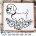 Floral Dog SVG, Dog With Flowers Svg, Cute Puppy Svg, Dog Sign Svg ...