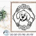 Dog With Flowers SVG, Floral Dog Svg, Puppy Svg, Dog Sign Svg, Floral ...