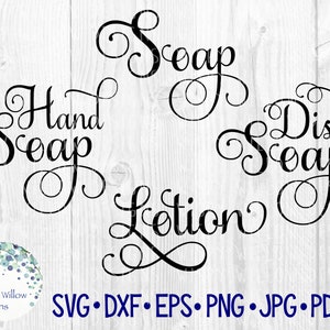 Soap and Lotion Label Bundle SVG for Cricut, Dish Soap, Hand Soap ...