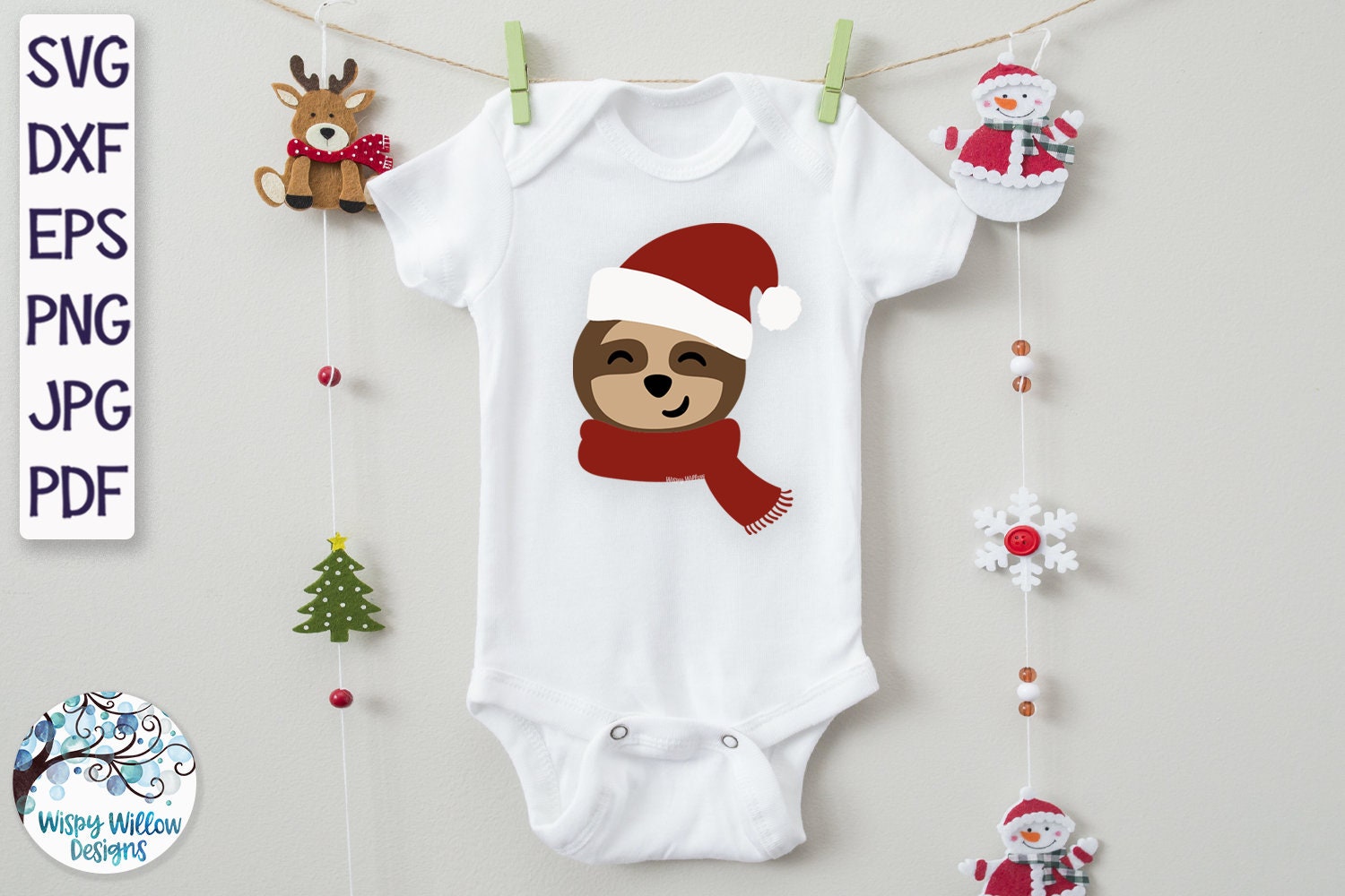 Christmas Sloth SVG, Winter Sloth Svg, Christmas Svg, Christmas Animal ...