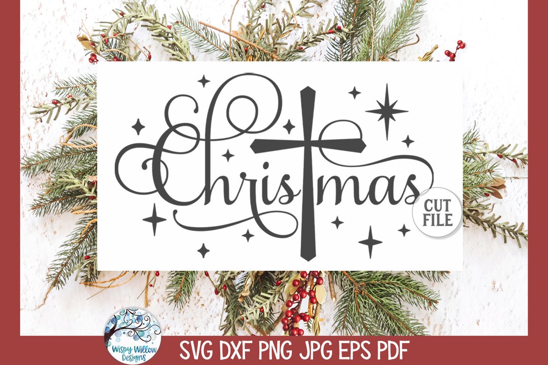 Christmas SVG for Cricut, Religious Christmas Sign, Swirly Christmas ...