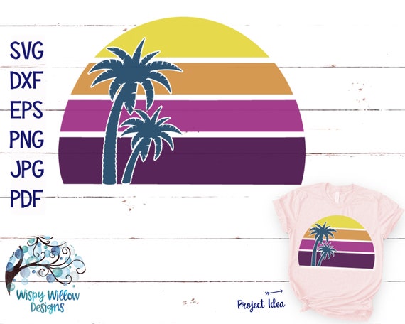 Ombre Svg Beach SVG cutting file Iron on Palm Tree Sunset Svg png dxf ...