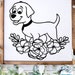 Floral Dog SVG, Dog With Flowers Svg, Cute Puppy Svg, Dog Sign Svg ...