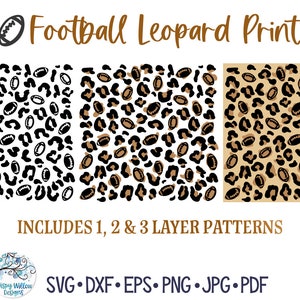 Football Leopard Print SVG Bundle for Cricut, Sports Animal Print PNG ...