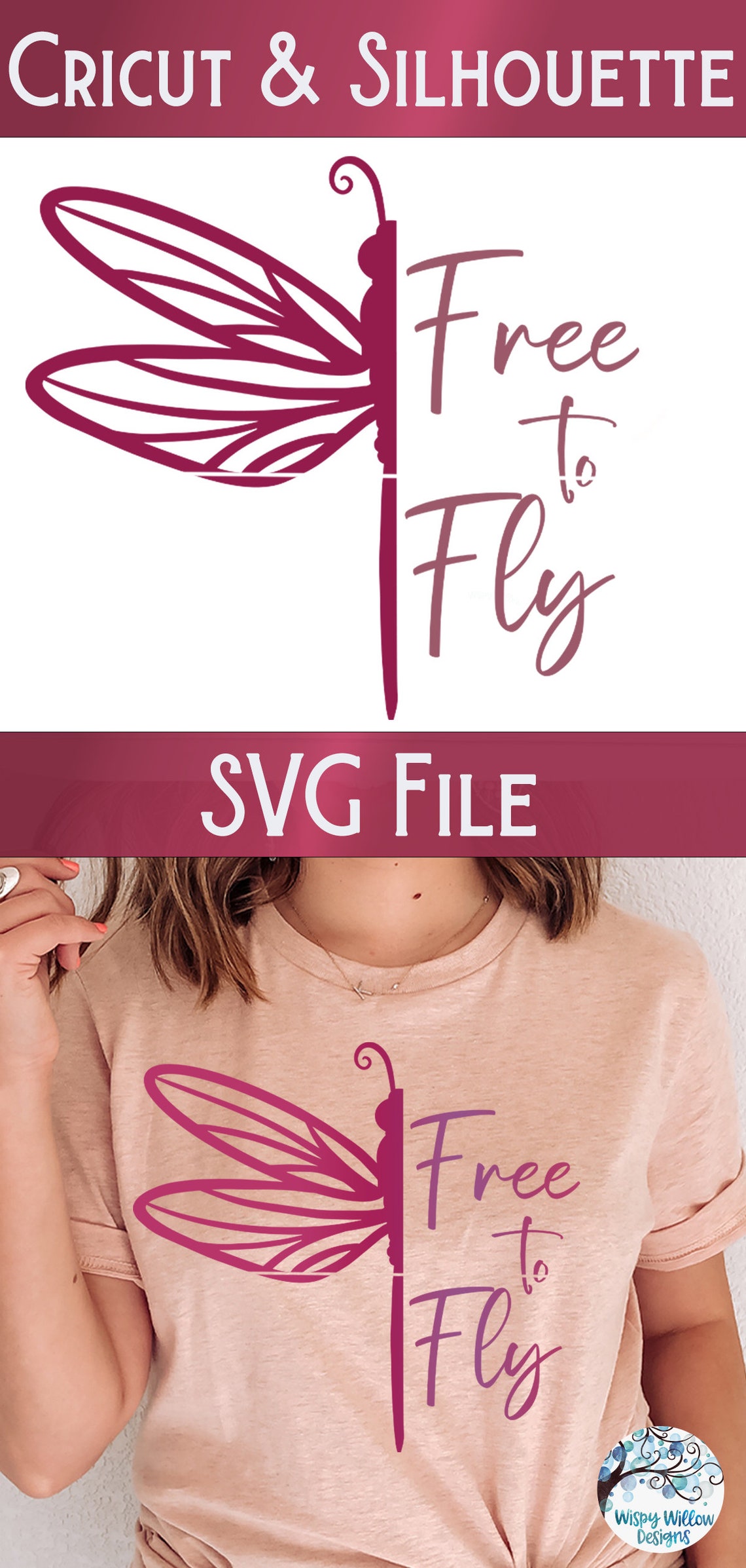 Free to Fly Dragonfly SVG Bundle, Dragonfly SVG, Dragonflies, Inspiring ...