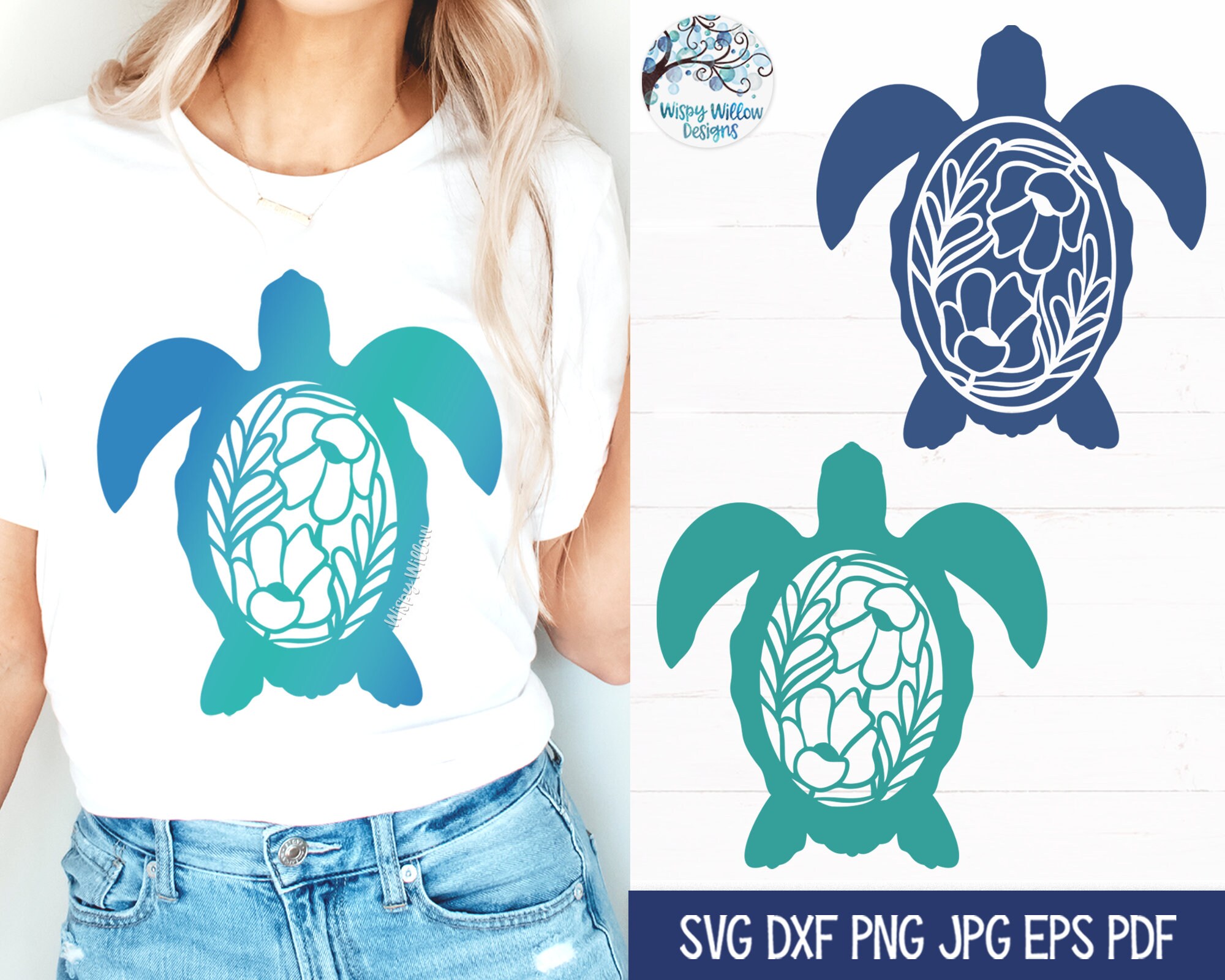 Sea Turtle SVG, Mandala Turtle With Flowers, Floral Summer Beach Animal ...