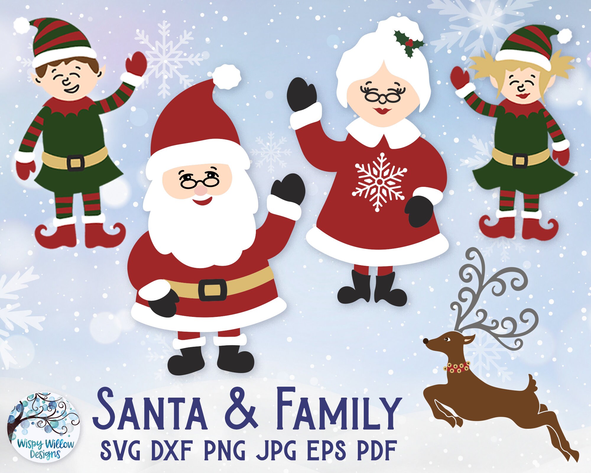 Santa & Family SVG Bundle Santa Claus SVG Ms Claus SVG | Etsy