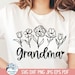 Grandma With Flowers SVG for Cricut, Floral Grandmother, Wildflowers ...