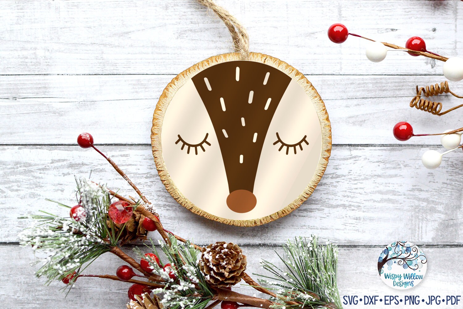 Round Christmas Ornament SVG Bundle Reindeer Santa Penguin | Etsy
