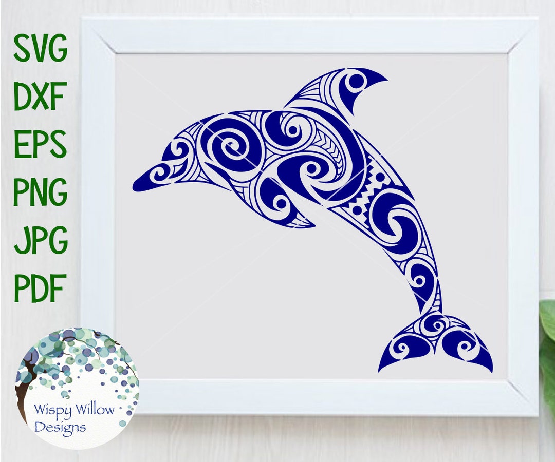 Dolphin SVG, DXF, PNG, Eps, Jpg, Dolphin Download, Tribal Dolphin ...