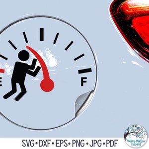 Funny Gas Tank Gauge SVG File, Stick Figure Man Pushing Gas Tank Needle ...