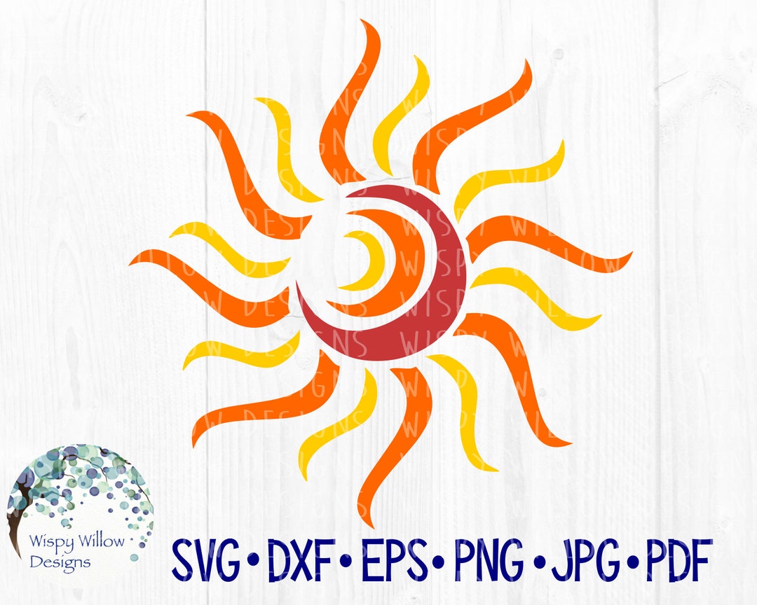 Sun SVG, DXF, Png, Eps, Pdf, Jpg, Celestial, Star, Summer, Digital ...