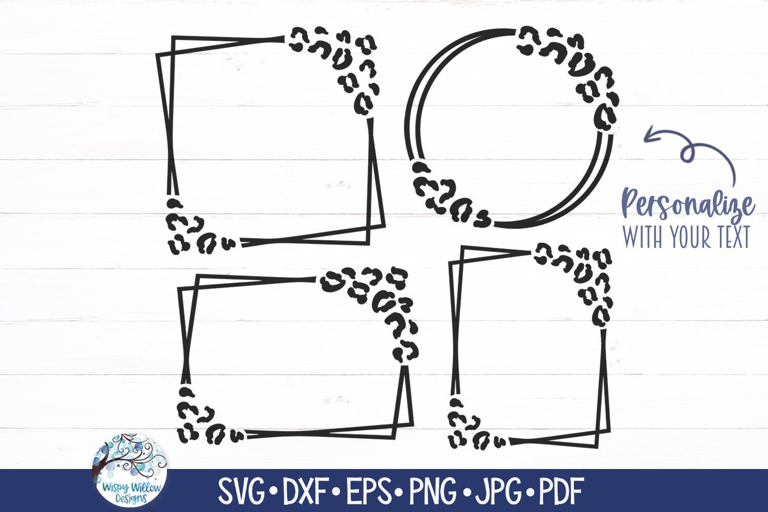 Leopard Print Frame SVG Bundle for Cricut Animal Print Circle - Etsy ...