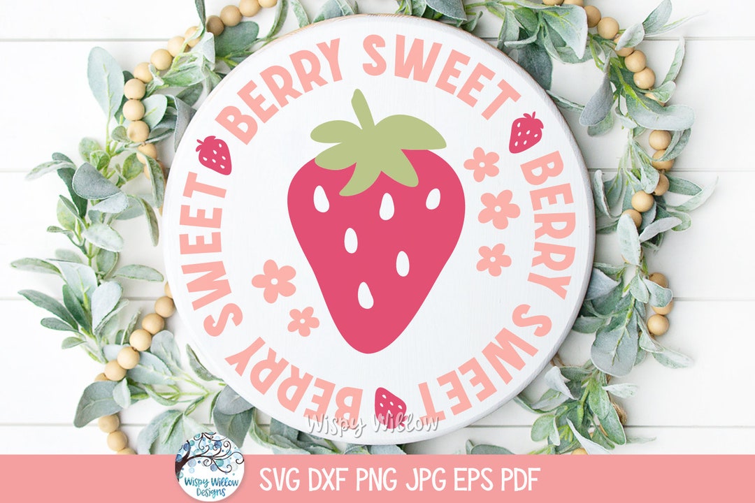 Berry Sweet SVG for Cricut, Floral Berries, Summer Fruit Round Door ...