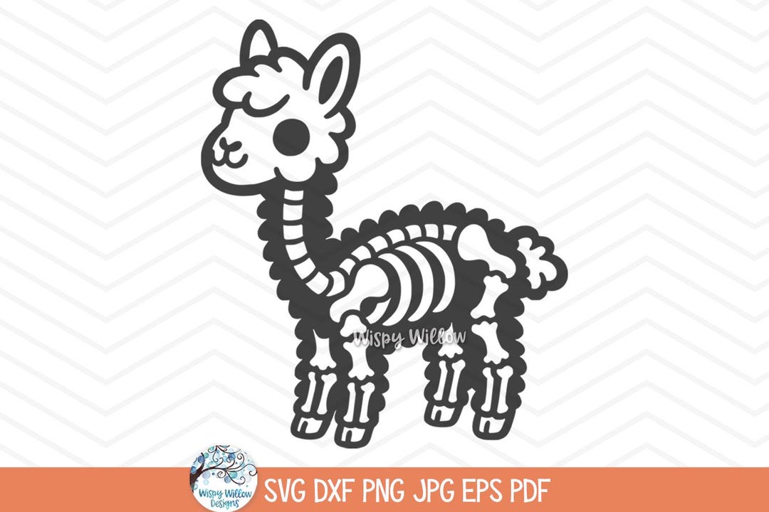 Llama Skeleton SVG for Cricut, Alpaca Farm Animal Skeleton Bones ...