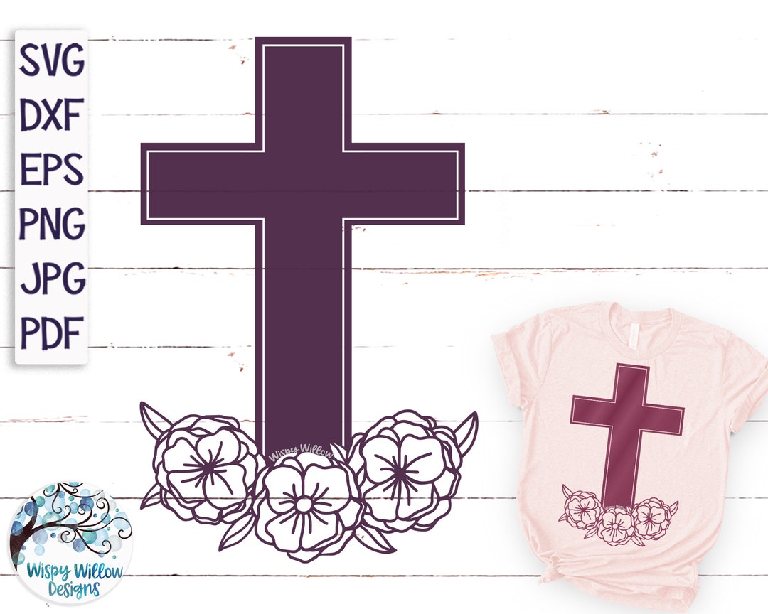 Floral Cross SVG Cut File, Cross With Flowers SVG, Christian Cross ...