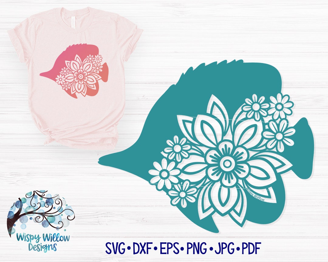 Floral Fish SVG for Cricut, Tropical Fish Mandala Svg, Summer Beach ...
