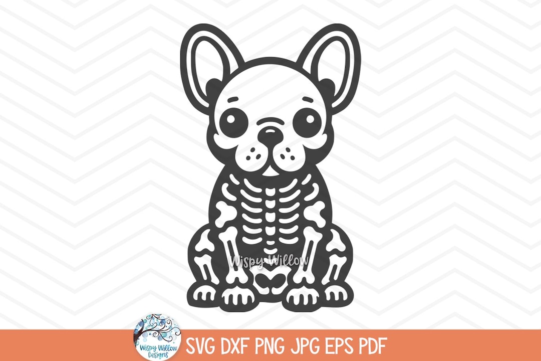 French Bulldog Skeleton SVG for Cricut, Pet Dog, Animal Skeleton Bones ...