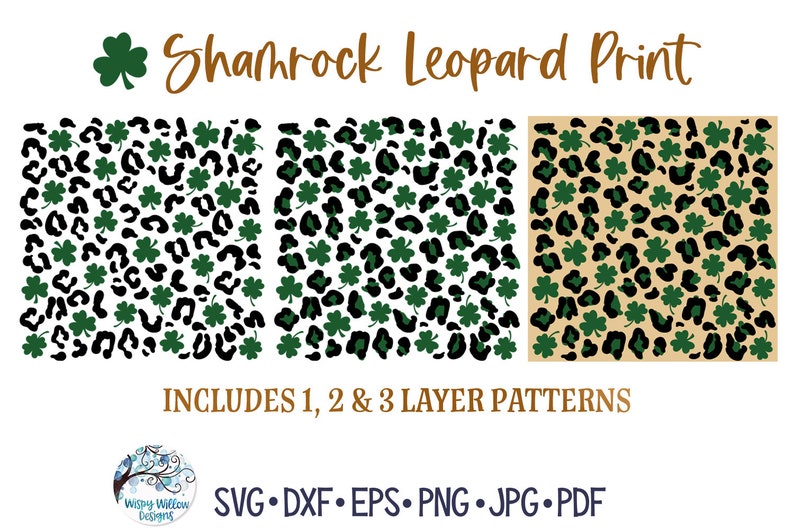 Shamrock Leopard Print SVG Bundle for Cricut St. - Etsy