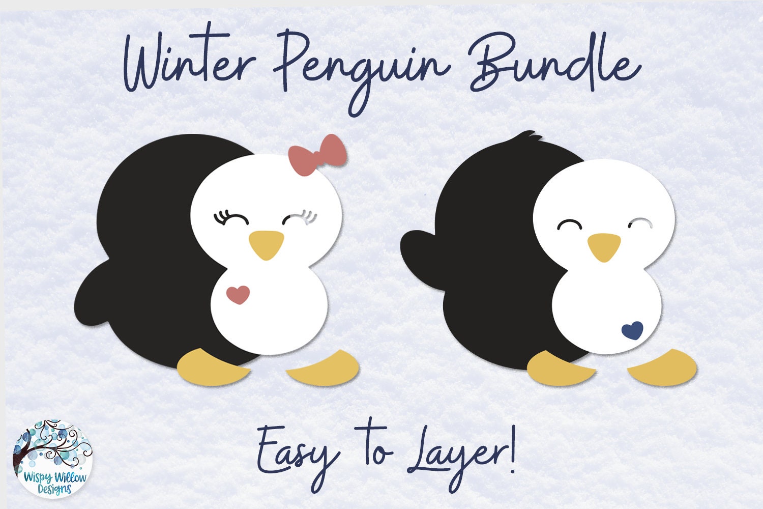 Winter Penguin SVG Bundle Christmas Penguins With Santa Hat | Etsy