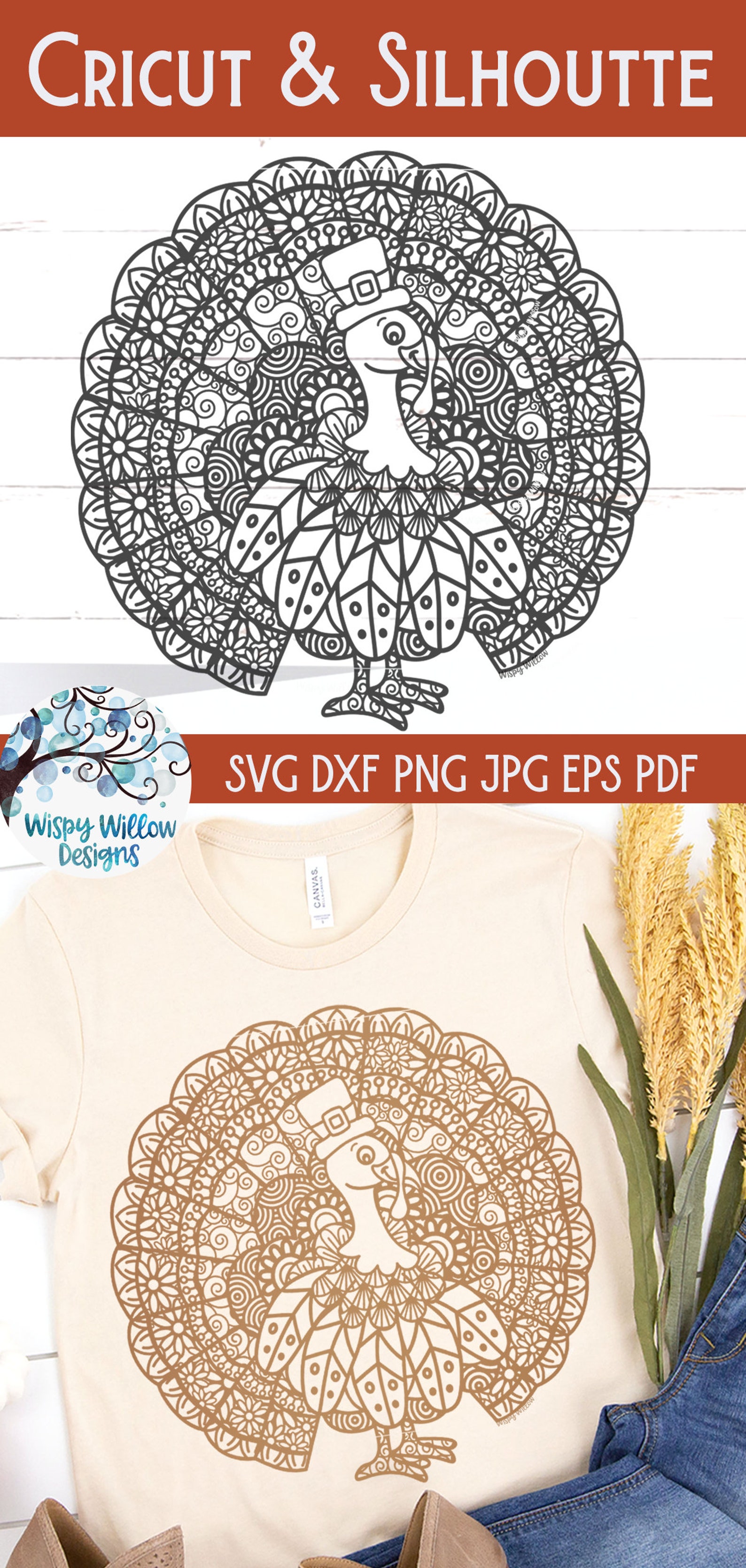 Turkey Zentangle SVG Mandala Turkey SVG DXF Zentangle - Etsy