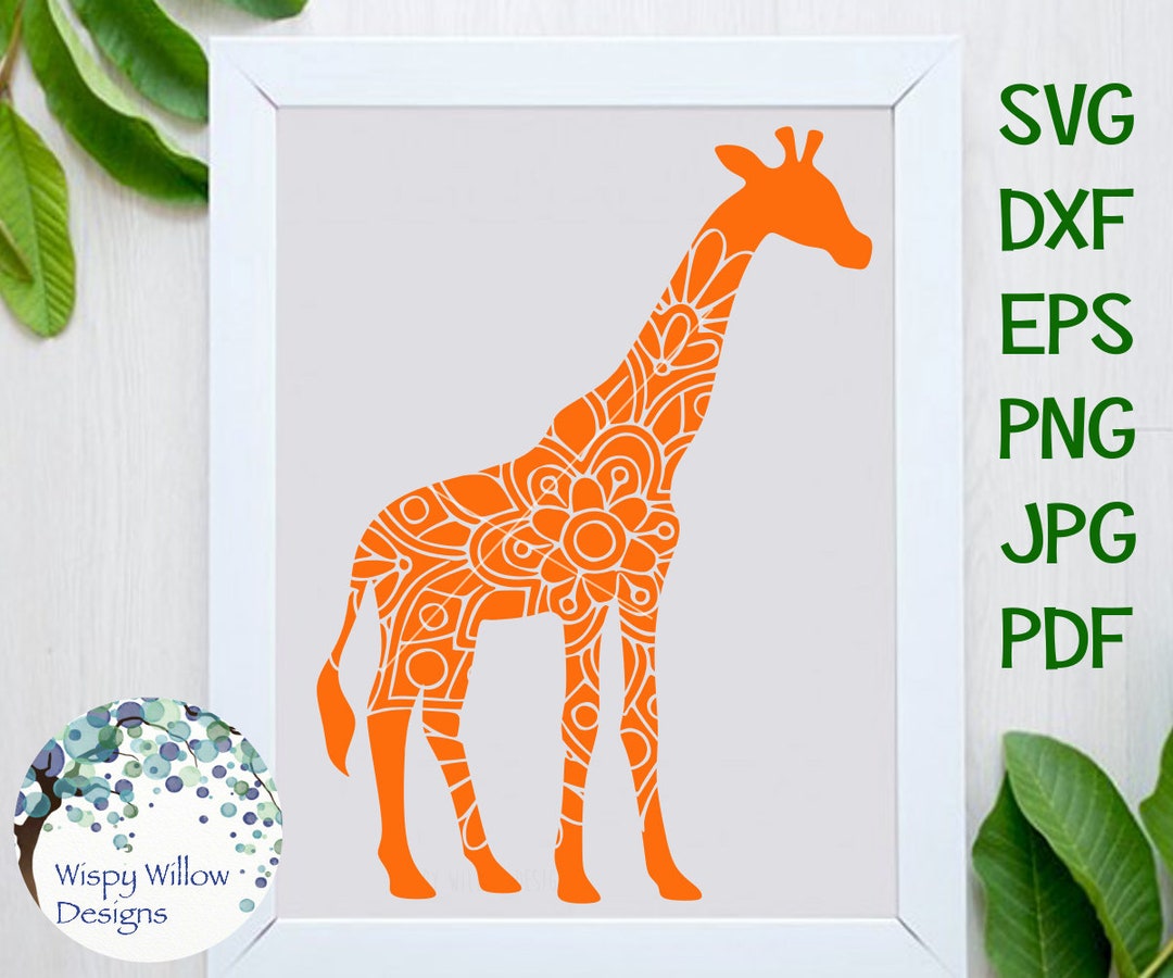 Giraffe Mandala SVG for Cricut and Silhouette, Animal Mandala Vinyl ...