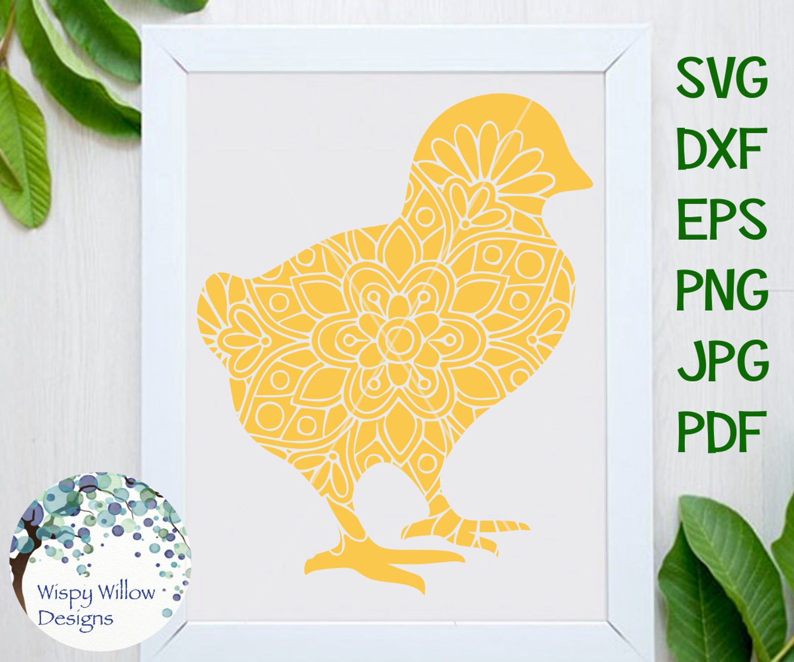 Chick Mandala SVG DXF Digital Download Chicken Easter - Etsy