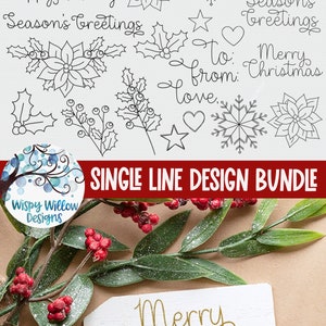 Single Line Design Christmas SVG Bundle, Foil Quill, Sketch Pens, Draw ...