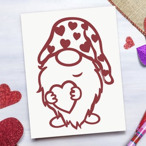 Valentine Gnome SVG Bundle, Valentine Gnome SVG, Gnome SVG, Valentine's ...