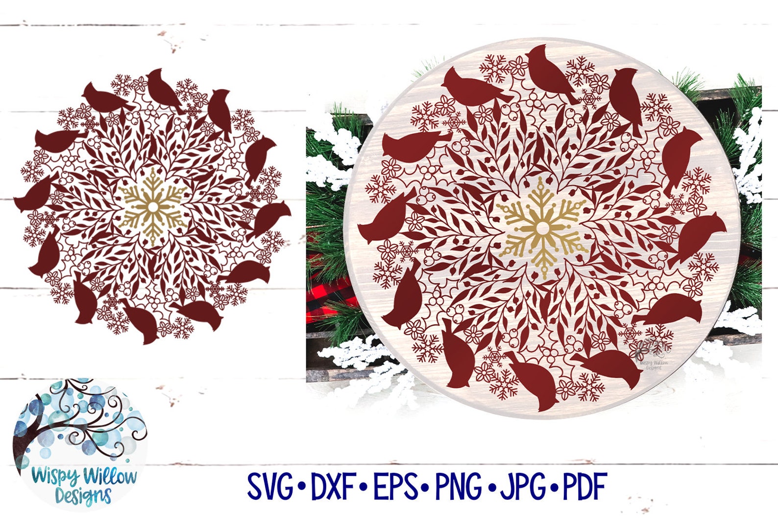 Winter Mandala SVG Bundle, Christmas Mandala Bundle, Merry Christmas ...