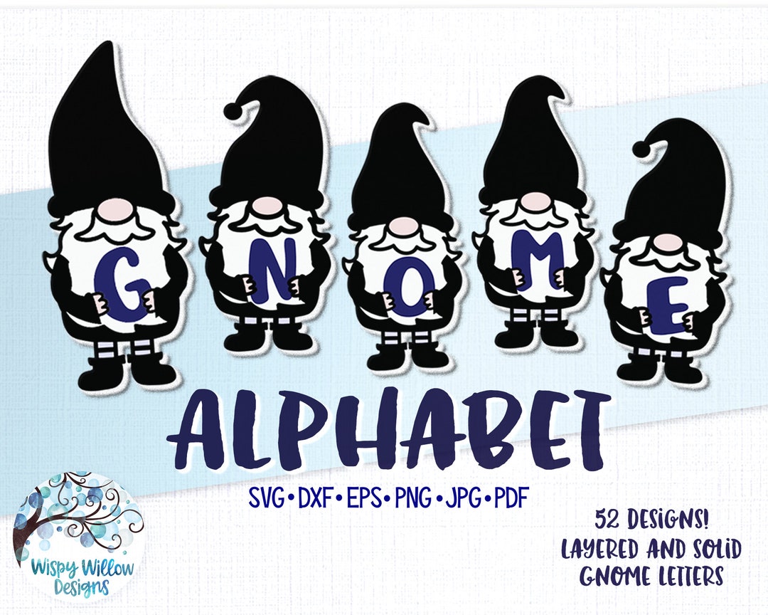 Gnome Alphabet SVG, Gnome Letters SVG, Gnome SVG, Gnome Monogram, Gnome ...