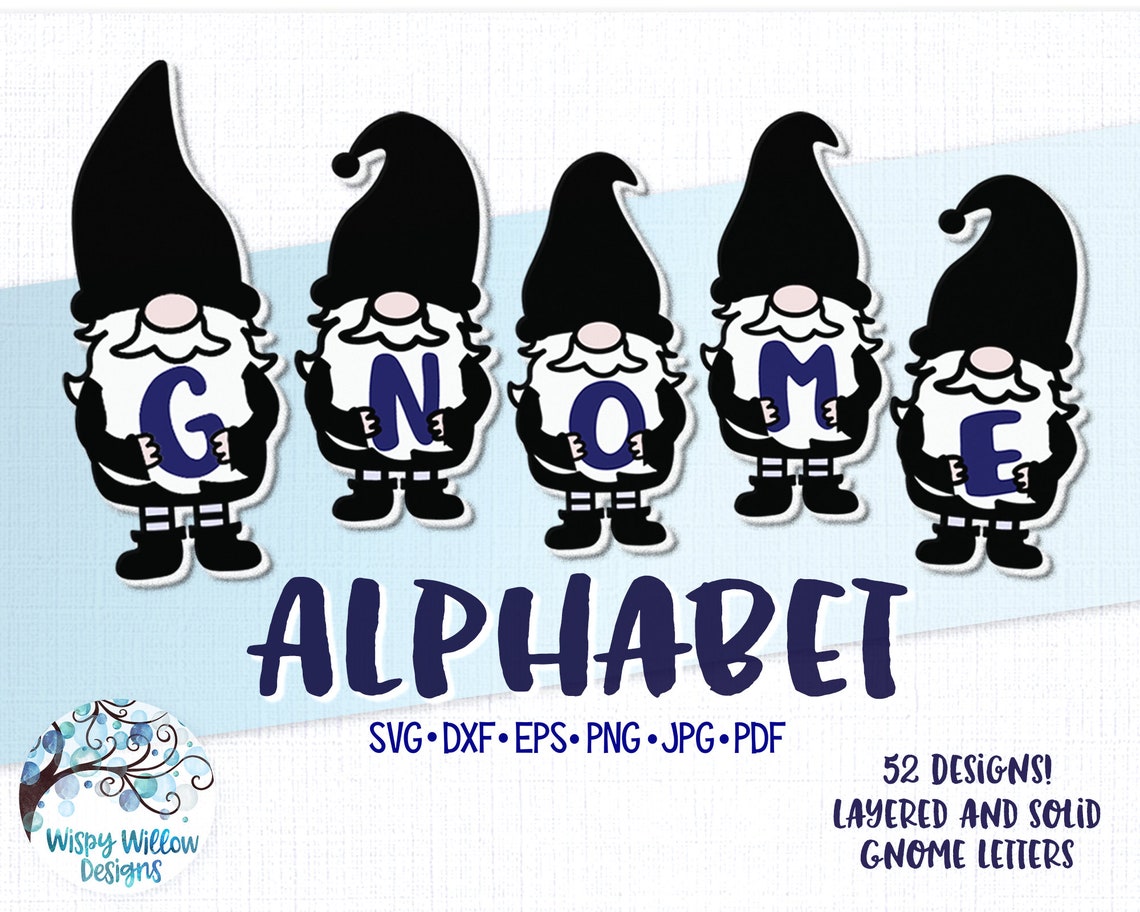 Gnome Alphabet SVG, Gnome Letters SVG, Gnome SVG, Gnome Monogram, Gnome ...