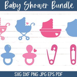 Baby Shower SVG Bundle for Cricut, Baby Bodysuit Svgs, New Baby Clipart ...