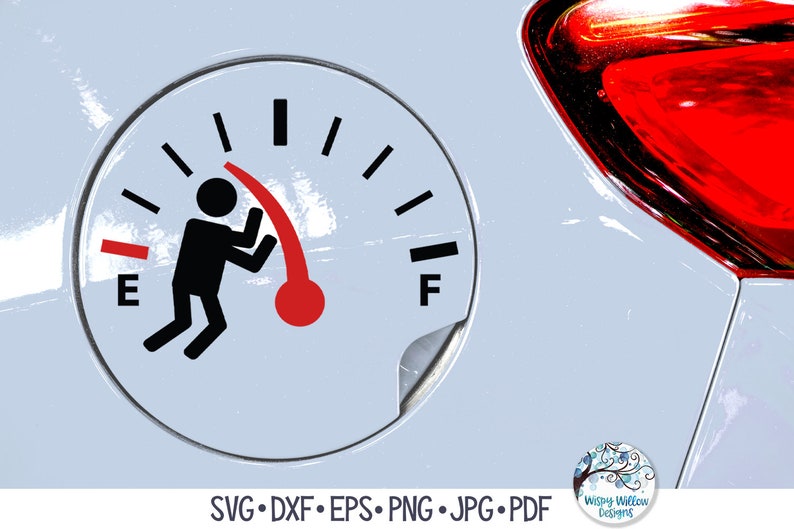 Funny Gas Tank Gauge SVG Bundle for Cricut, Man and Woman Pushing Gas ...