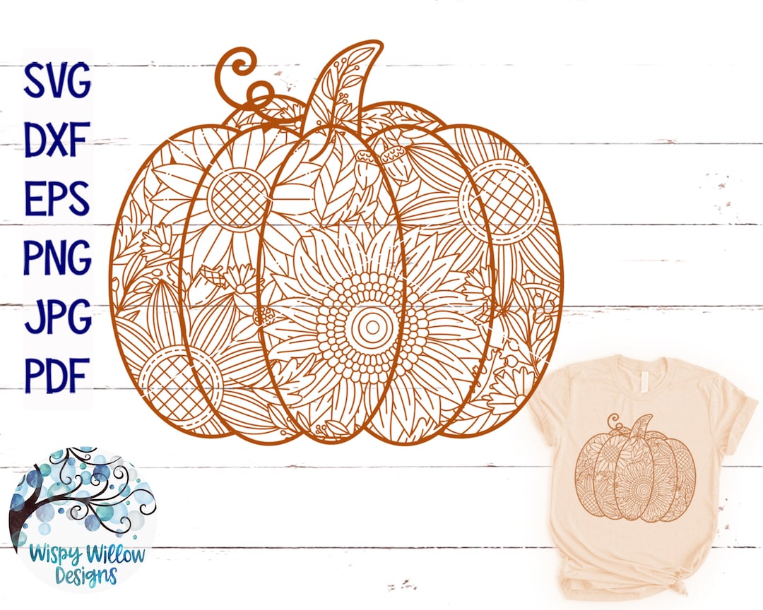 Pumpkin Zentangle SVG, Fall Svg, Pumpkin Mandala Svg, Pumpkin With ...