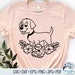 Floral Dog SVG, Dog With Flowers Svg, Cute Puppy Svg, Dog Sign Svg ...