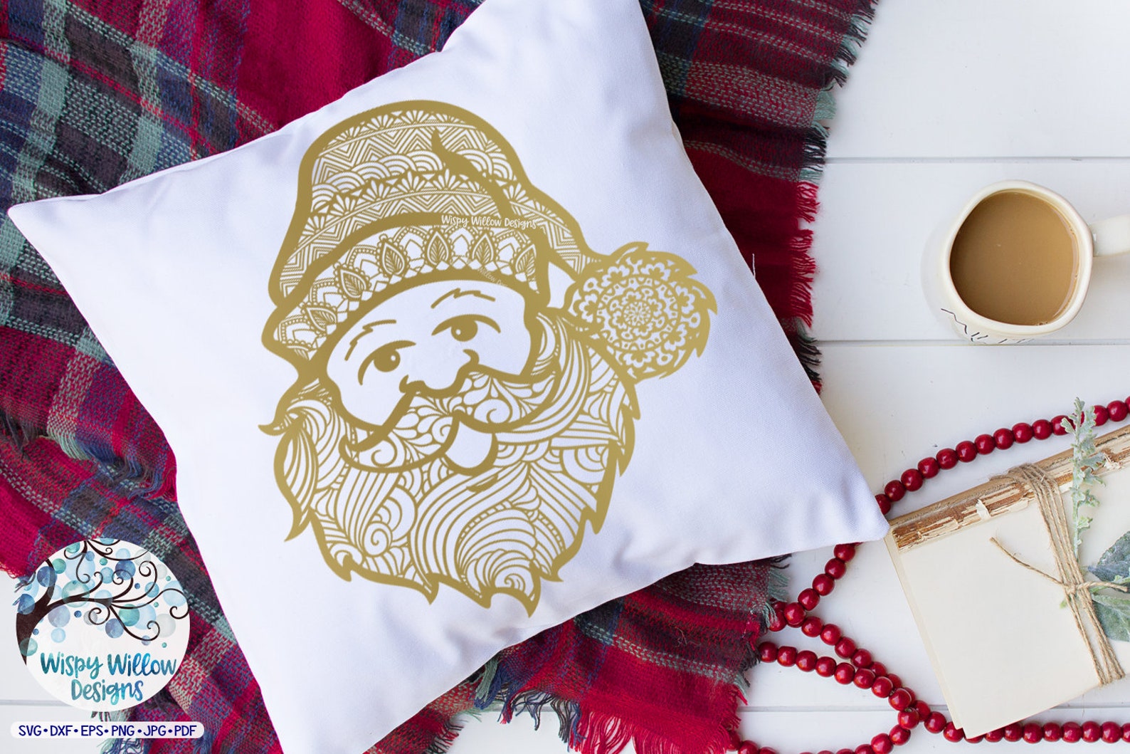 Santa Zentangle SVG Mandala Santa Claus SVG Santa Mandala - Etsy
