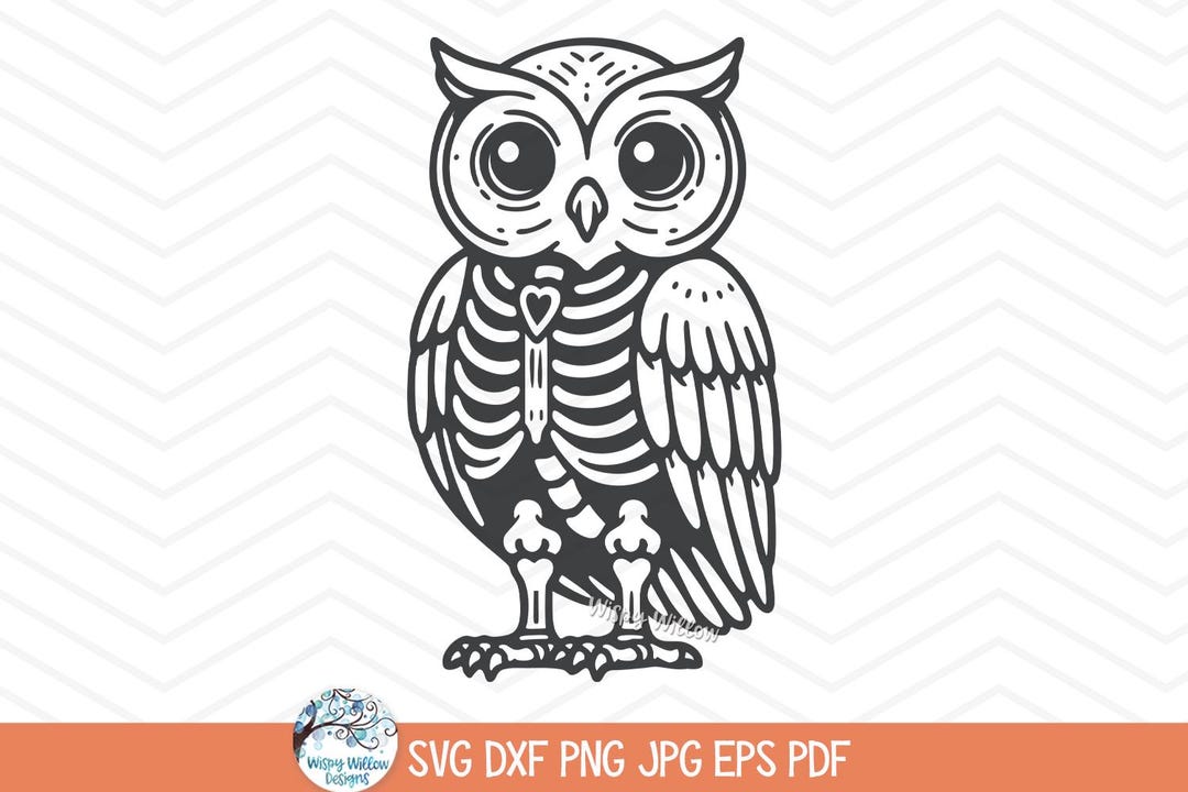 Owl Skeleton SVG for Cricut, Woodland Bird Forest Animal Skeleton Bones ...