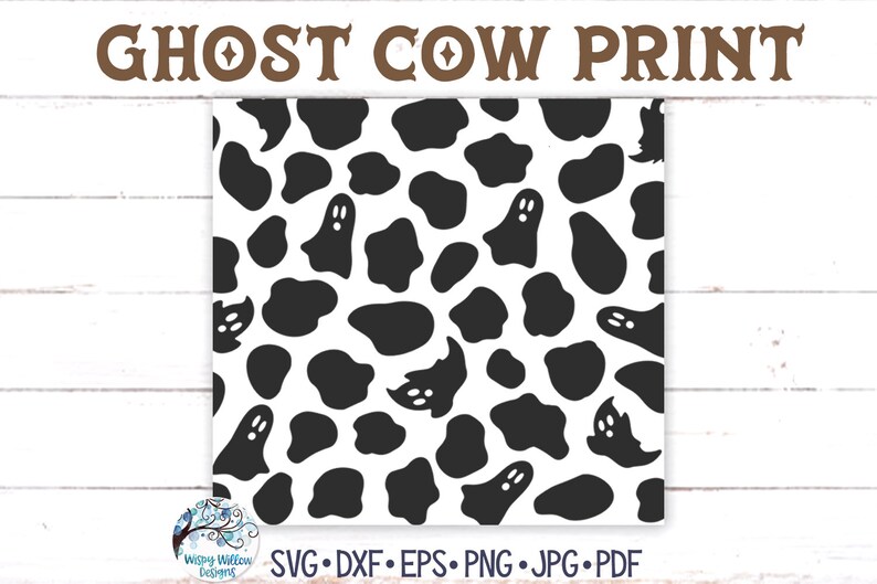 Ghost Cow Print SVG Bundle for Cricut Halloween Animal Print - Etsy