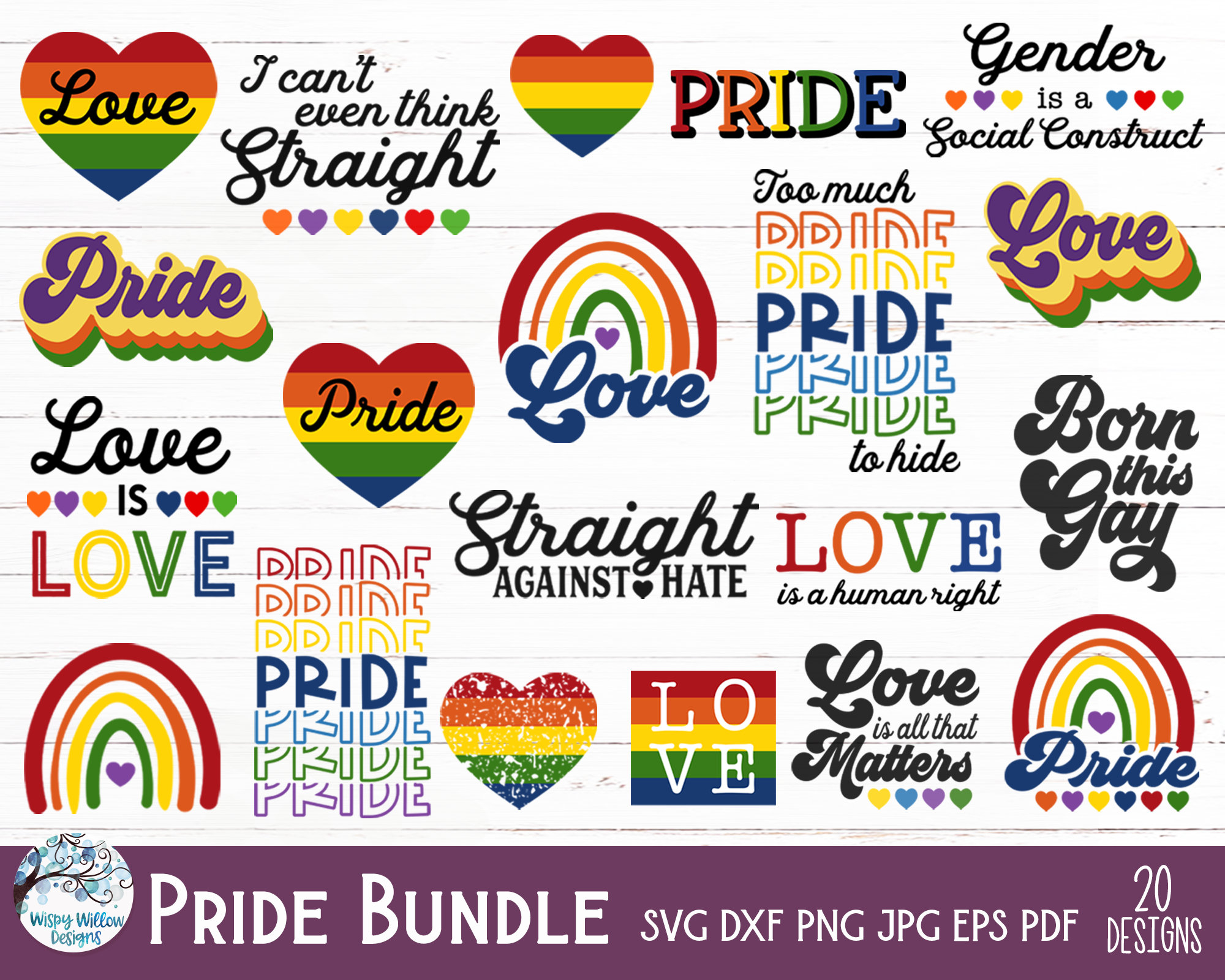 LGBTQ Pride Month SVG Bundle, Gay Pride, LGBTQ Bewusstsein, Rechte von ...