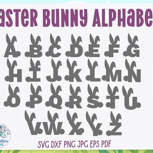 Easter Bunny Alphabet SVG Cut File Bundle for Cricut, Cute Spring ...