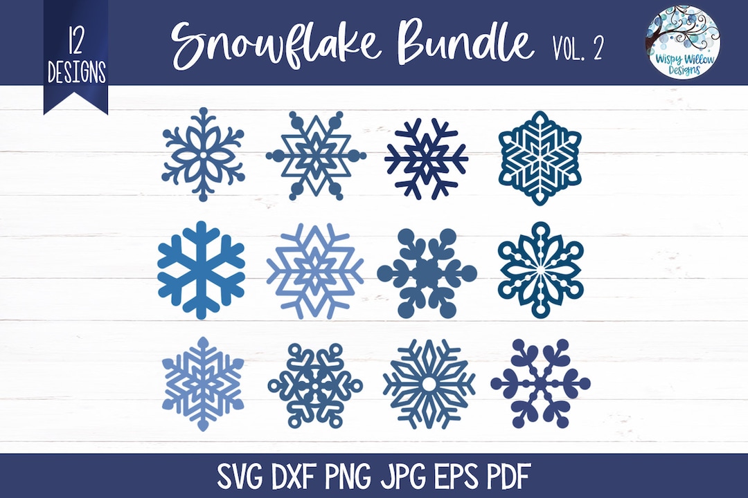 Snowflake SVG Bundle for Cricut, Winter Snowflake Clipart PNG ...